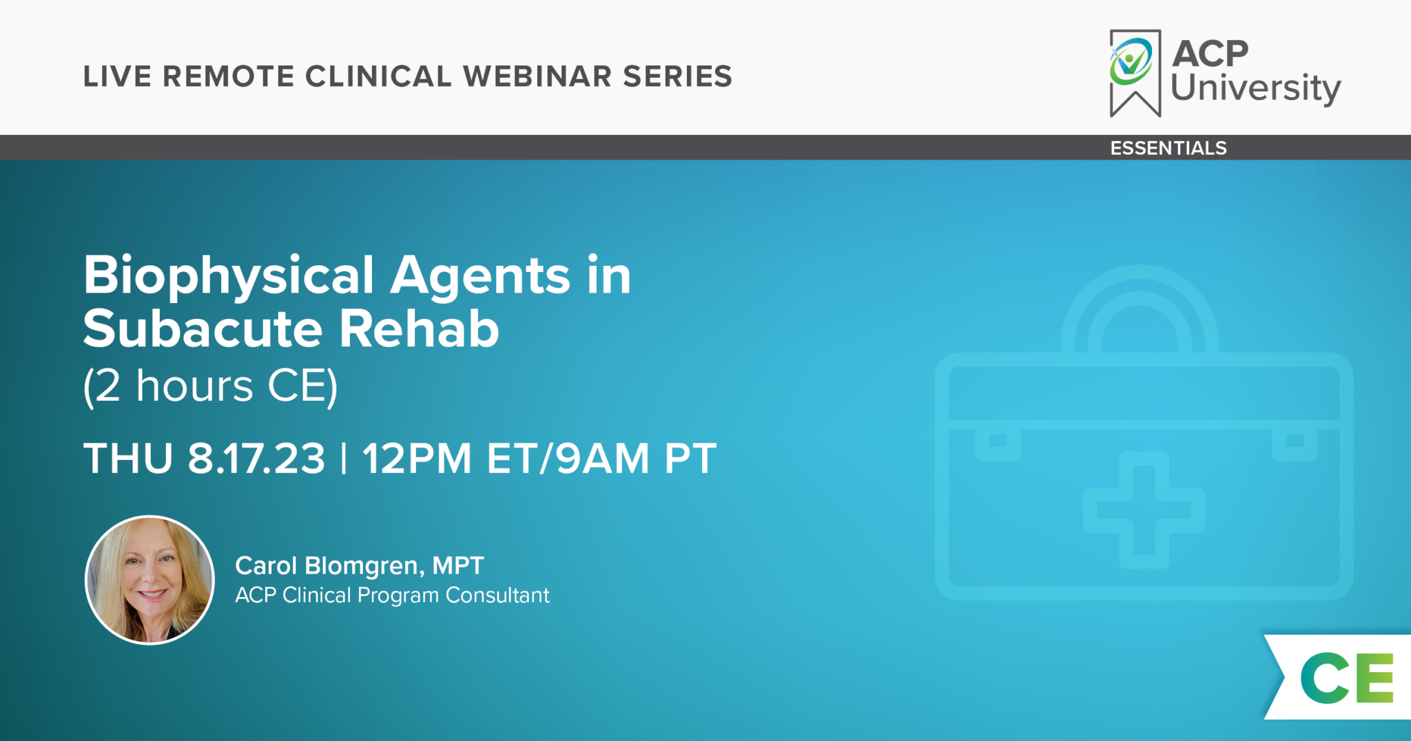 Biophysical Agents in Subacute Rehab | ACPlus